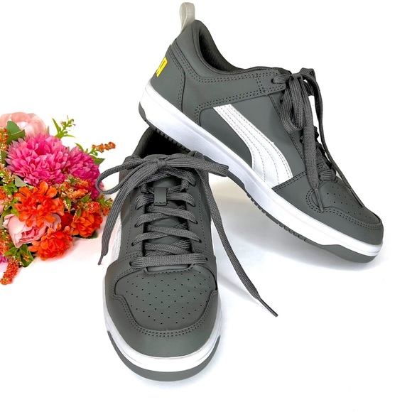 Puma | Shoes | Puma Rebound Layup Lo Low Top Greywhiteyellow Size 65 ...